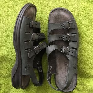 Clarks | Shoes | Clarks Springers Blue Leather Slingback Sandals | Poshmark